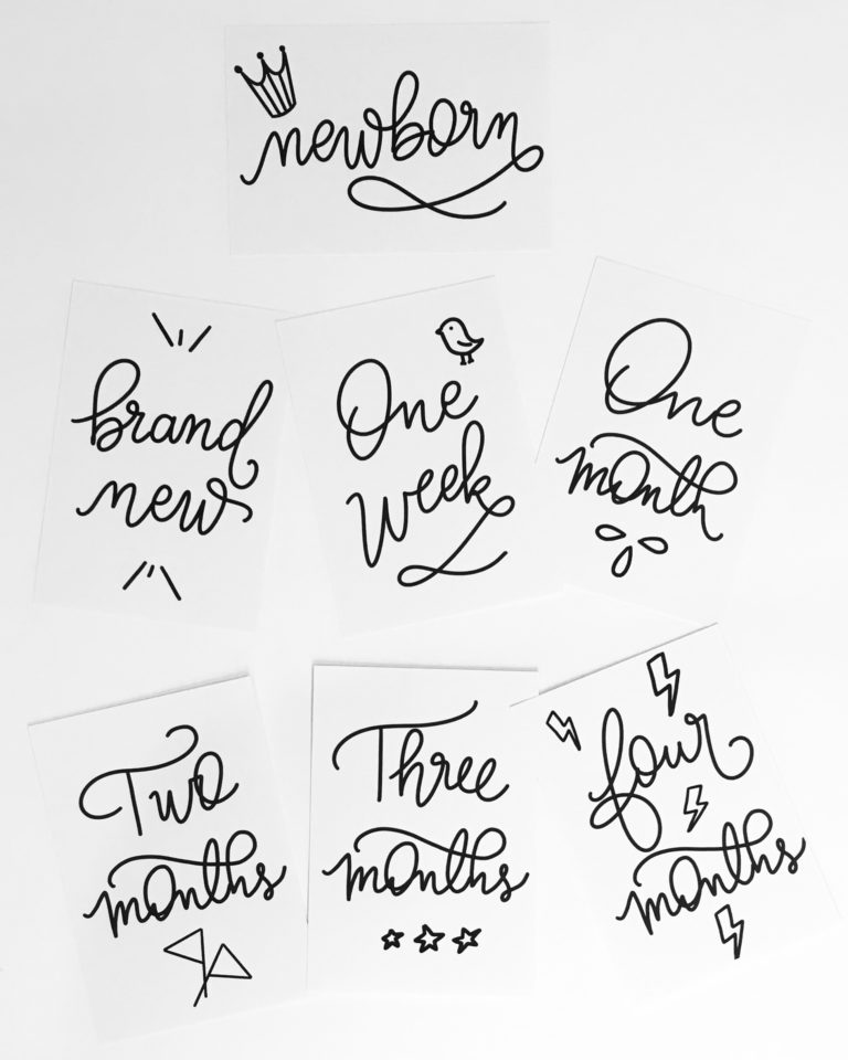 calligraphy and illustration: printable baby milestones cards – Andrea ...